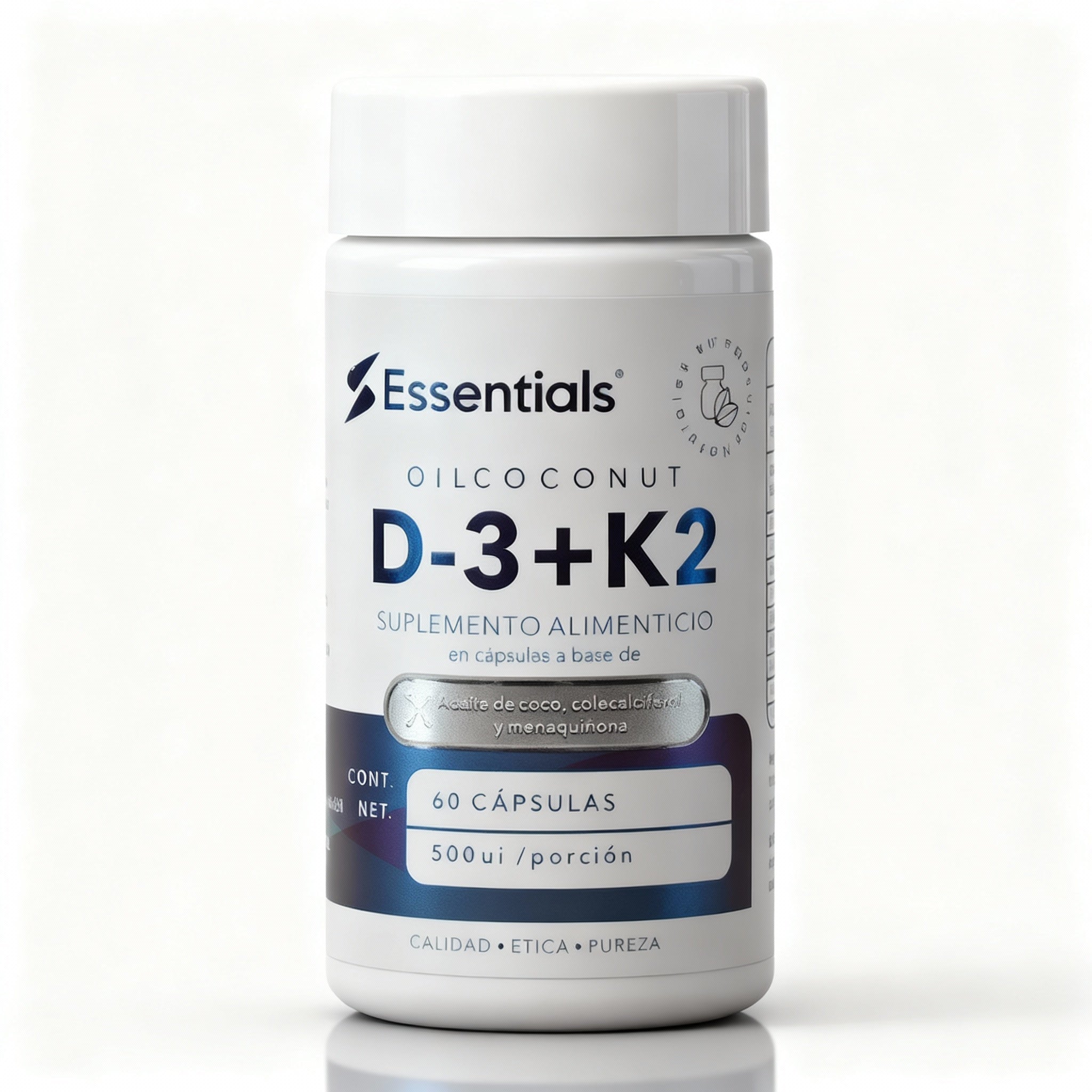 Vitamina D3 + K2 500UI 60 Cápsulas – Essentials